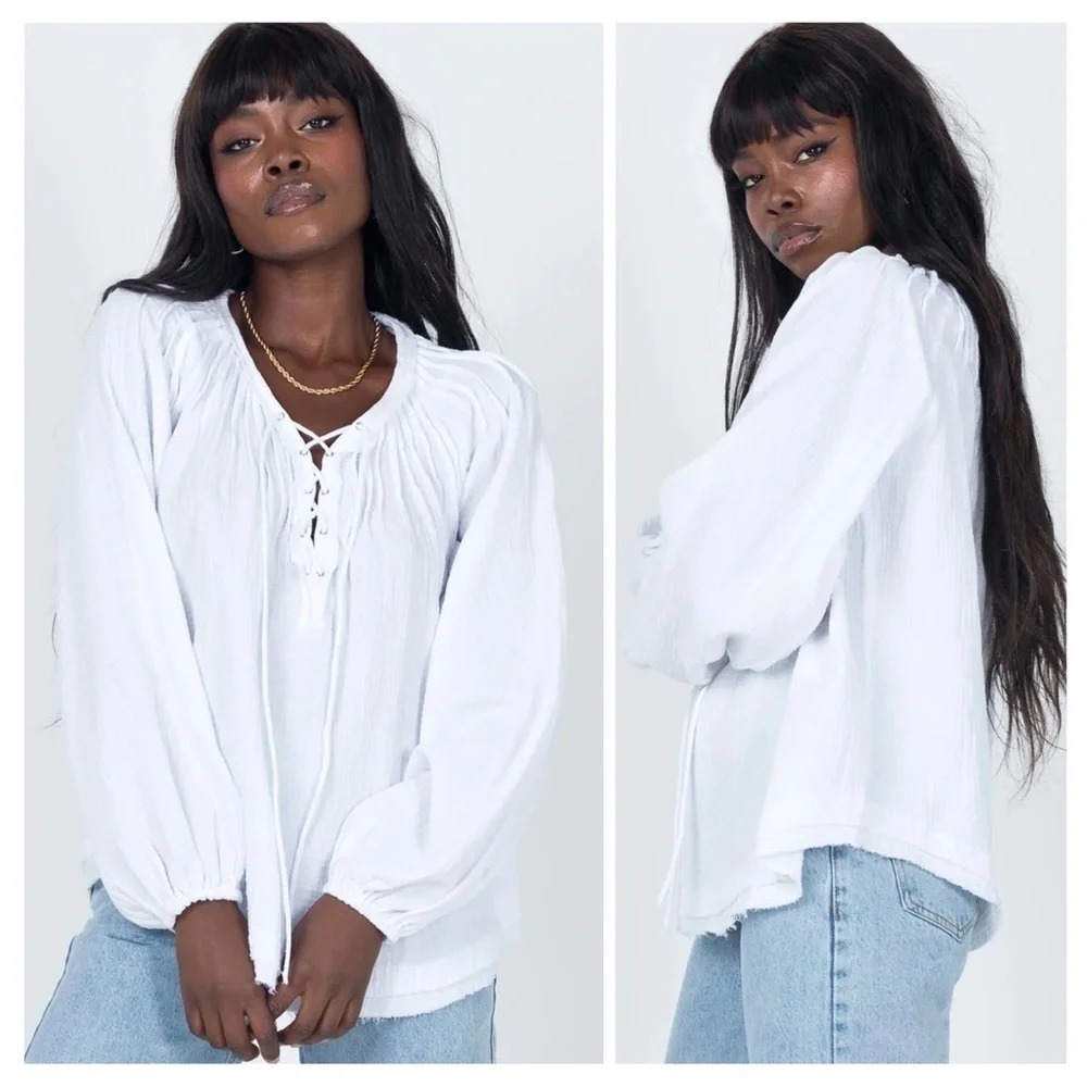 Princess Polly | Tops | Princess Polly White Rachel Top | Poshmark